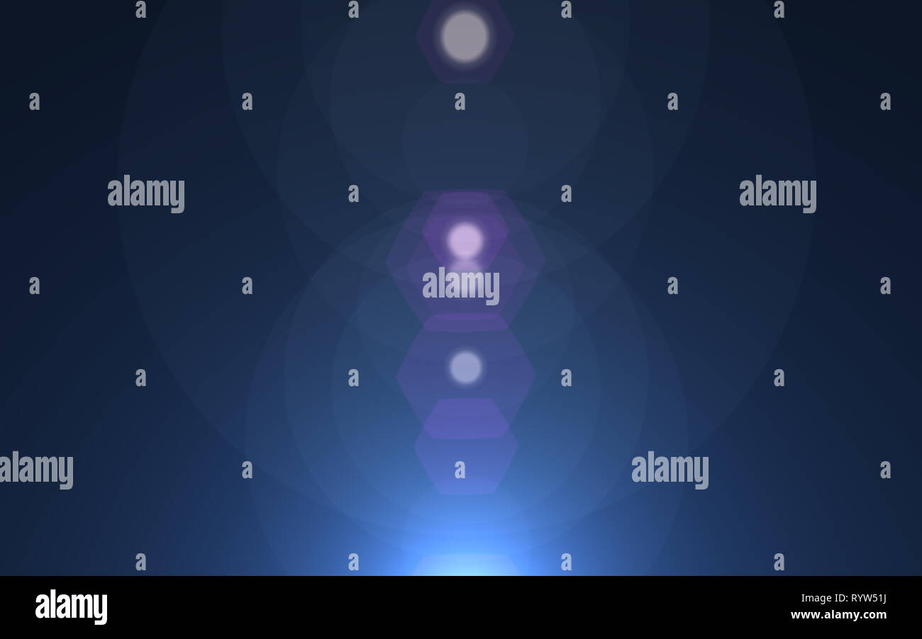 Anamorphic blue lens flare from bottom with black background for ...