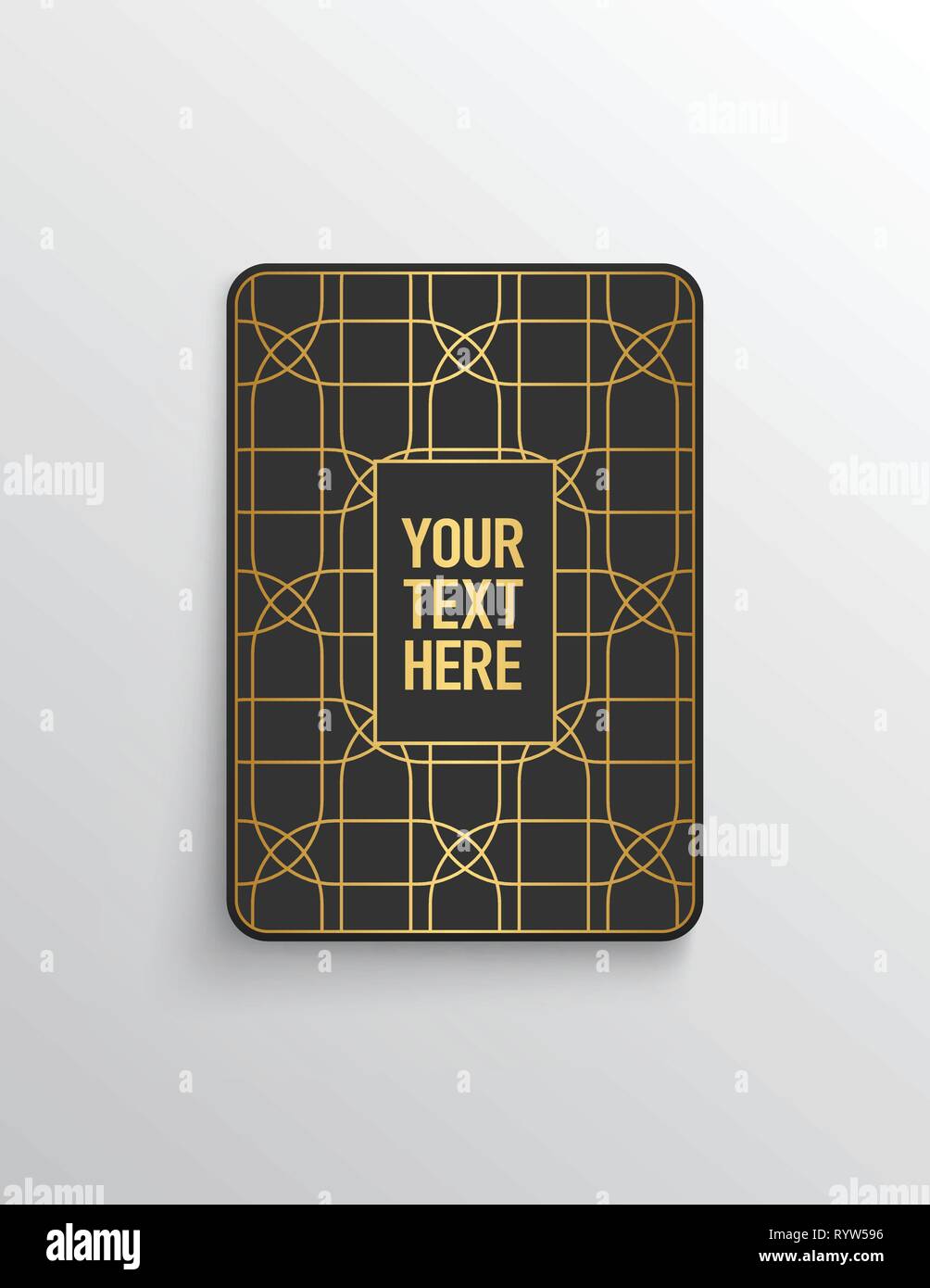 Elegant premium look. Dark gray card shape with golden pattern. Vector ...