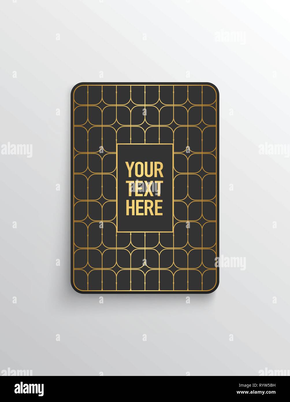 Elegant premium look. Dark gray card shape with golden pattern. Vector ...