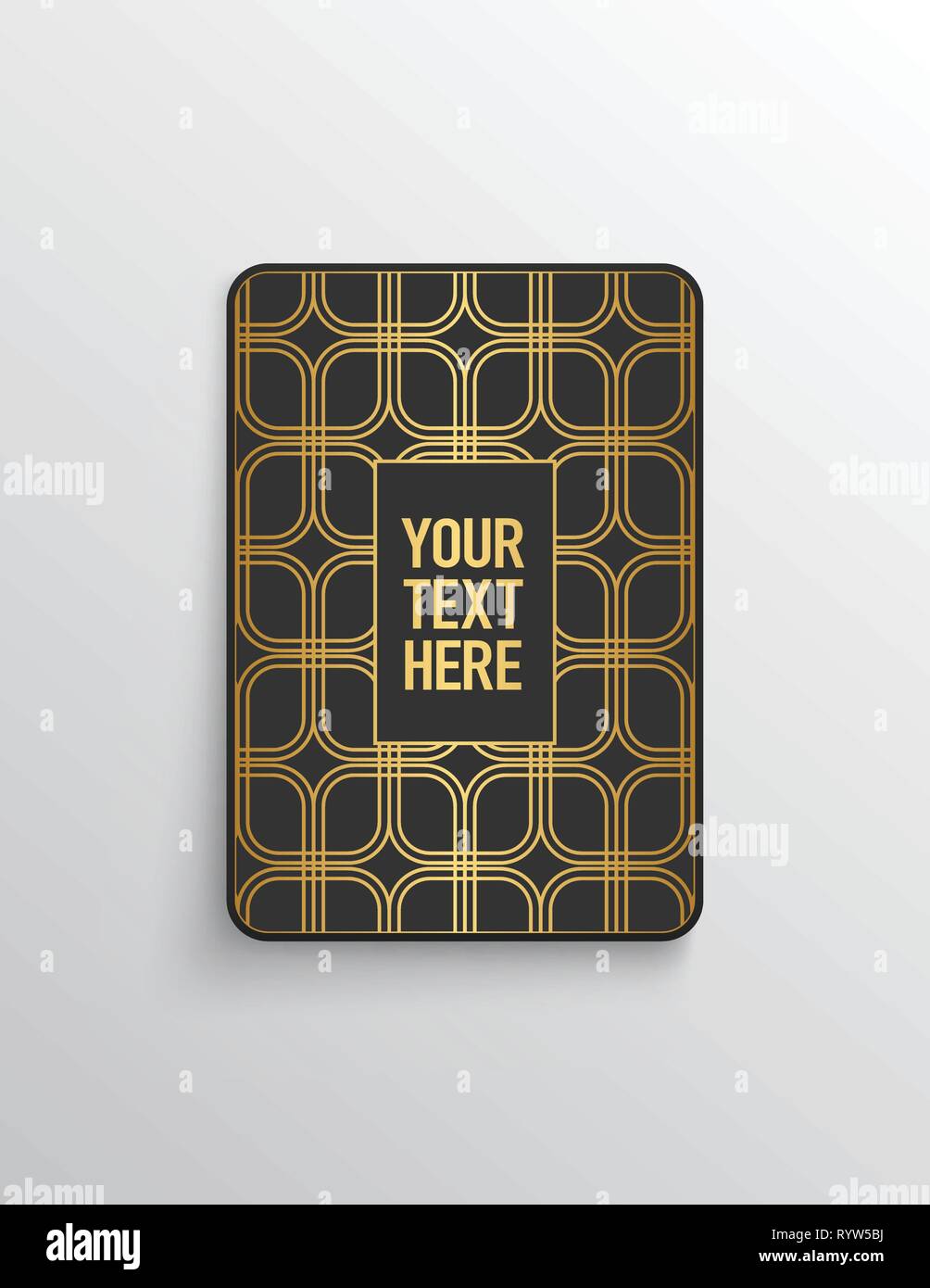 Elegant premium look. Dark gray card shape with golden pattern. Vector ...