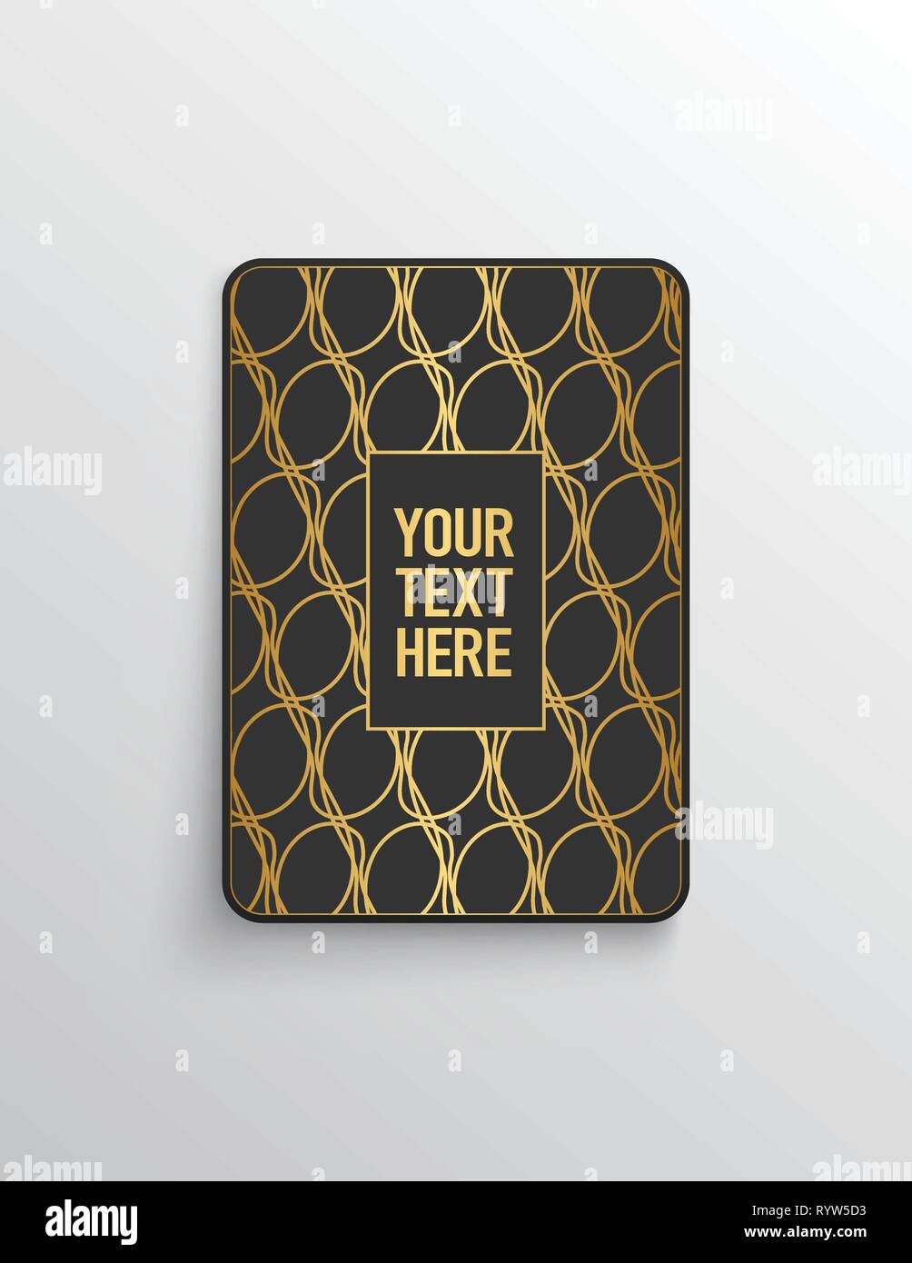 Elegant premium look. Dark gray card shape with golden pattern. Vector ...
