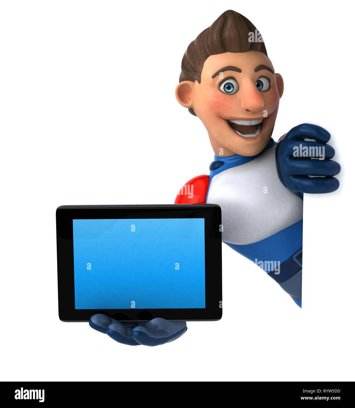 Cartoon illustration super computer hero hi-res stock photography and ...