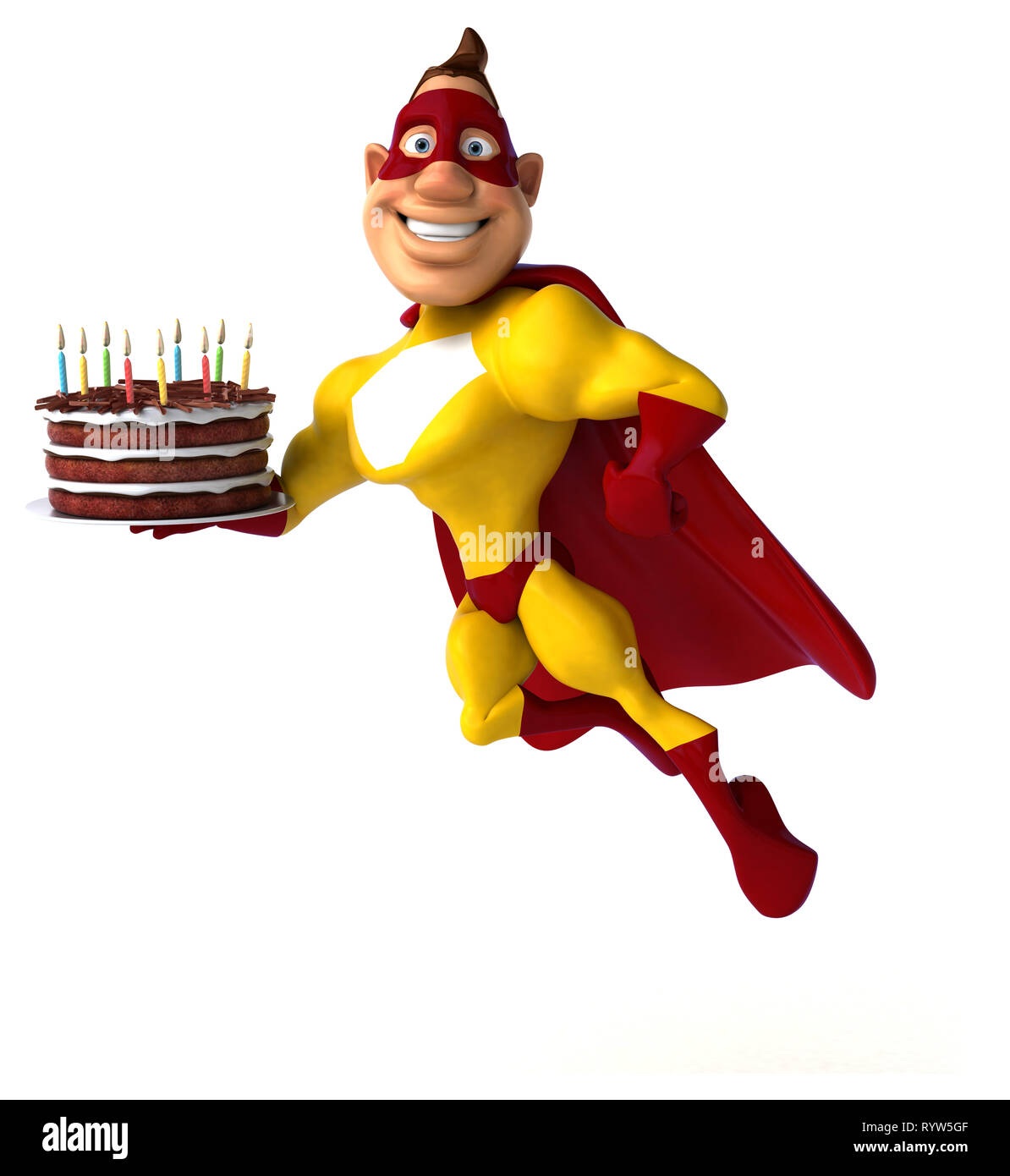 Fun superhero - 3D Illustration Stock Photo - Alamy