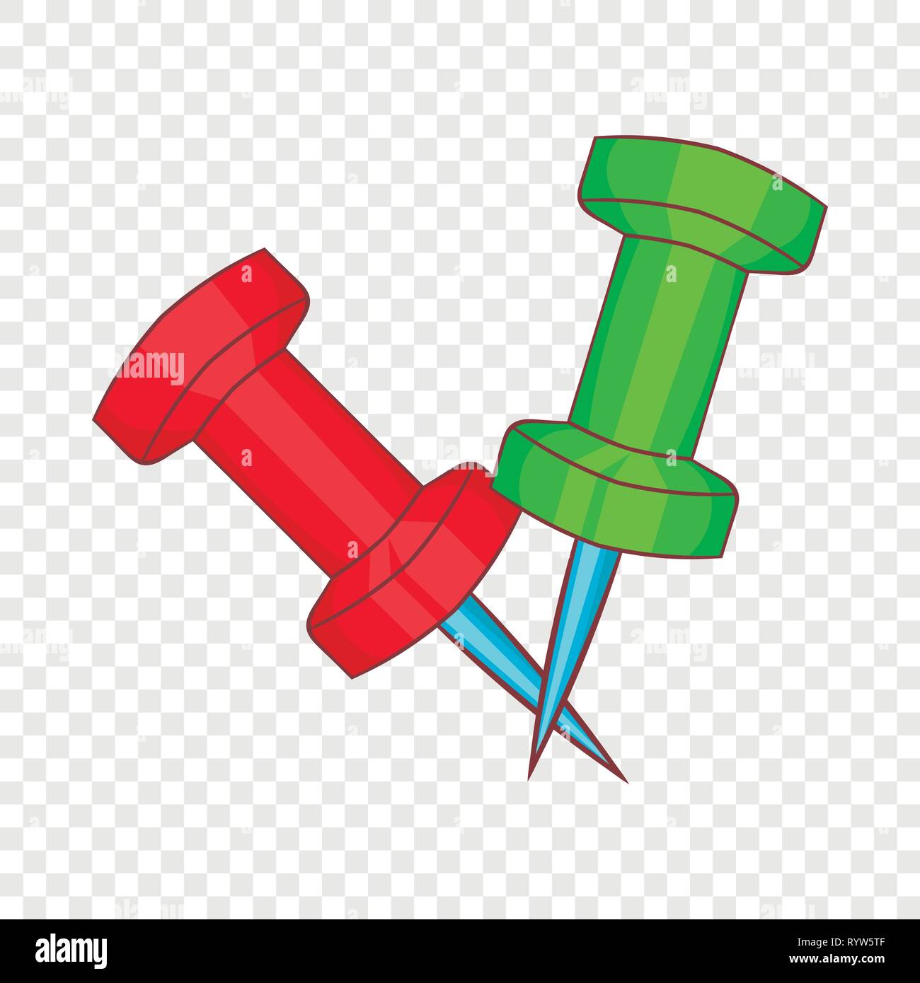 Two pins icon in cartoon style Stock Vector Image & Art - Alamy