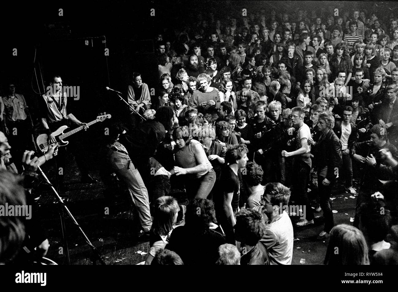 Riot during the concert of the British punk band The Clash in the ...