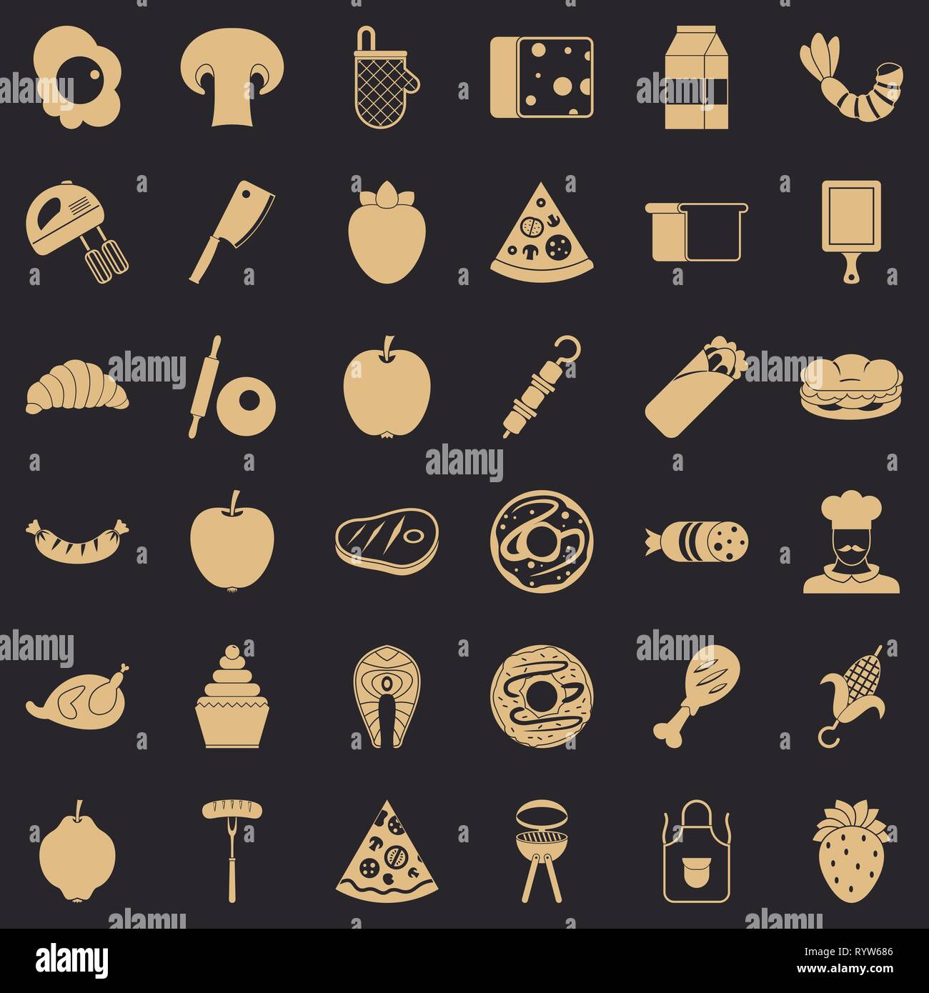 Meal dish icons set, simple style Stock Vector Image & Art - Alamy