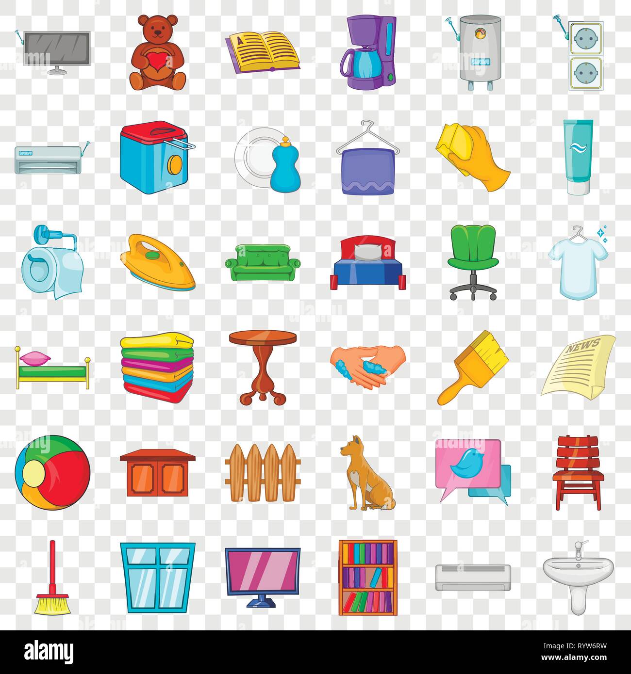 Comfort house icons set, cartoon style Stock Vector Image & Art - Alamy
