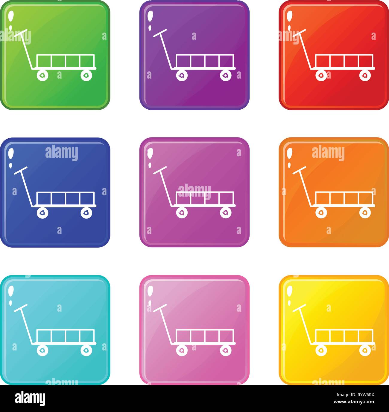 Big trolley icons set 9 color collection Stock Vector Image & Art - Alamy
