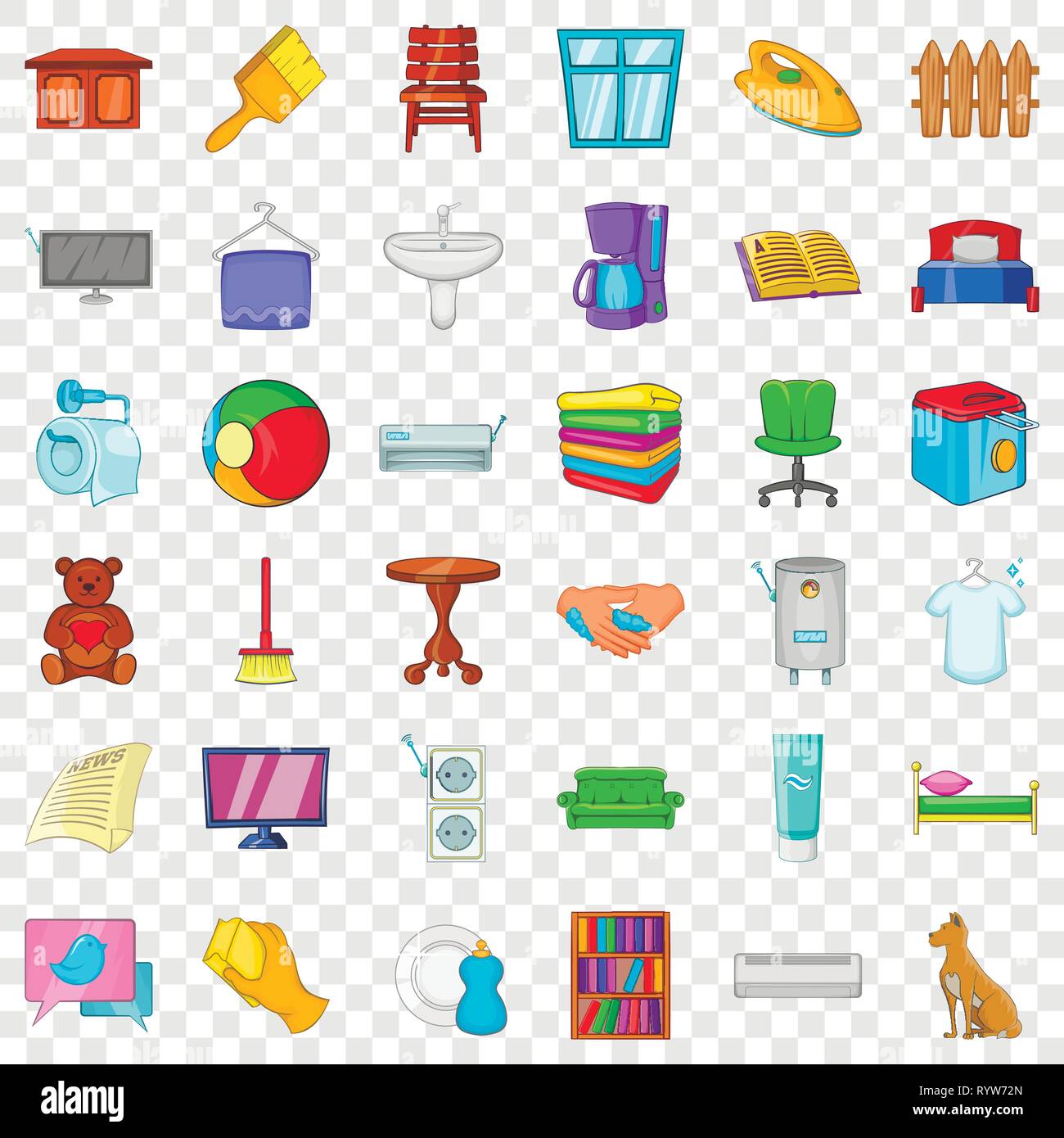 Rest house icons set, cartoon style Stock Vector Image & Art - Alamy