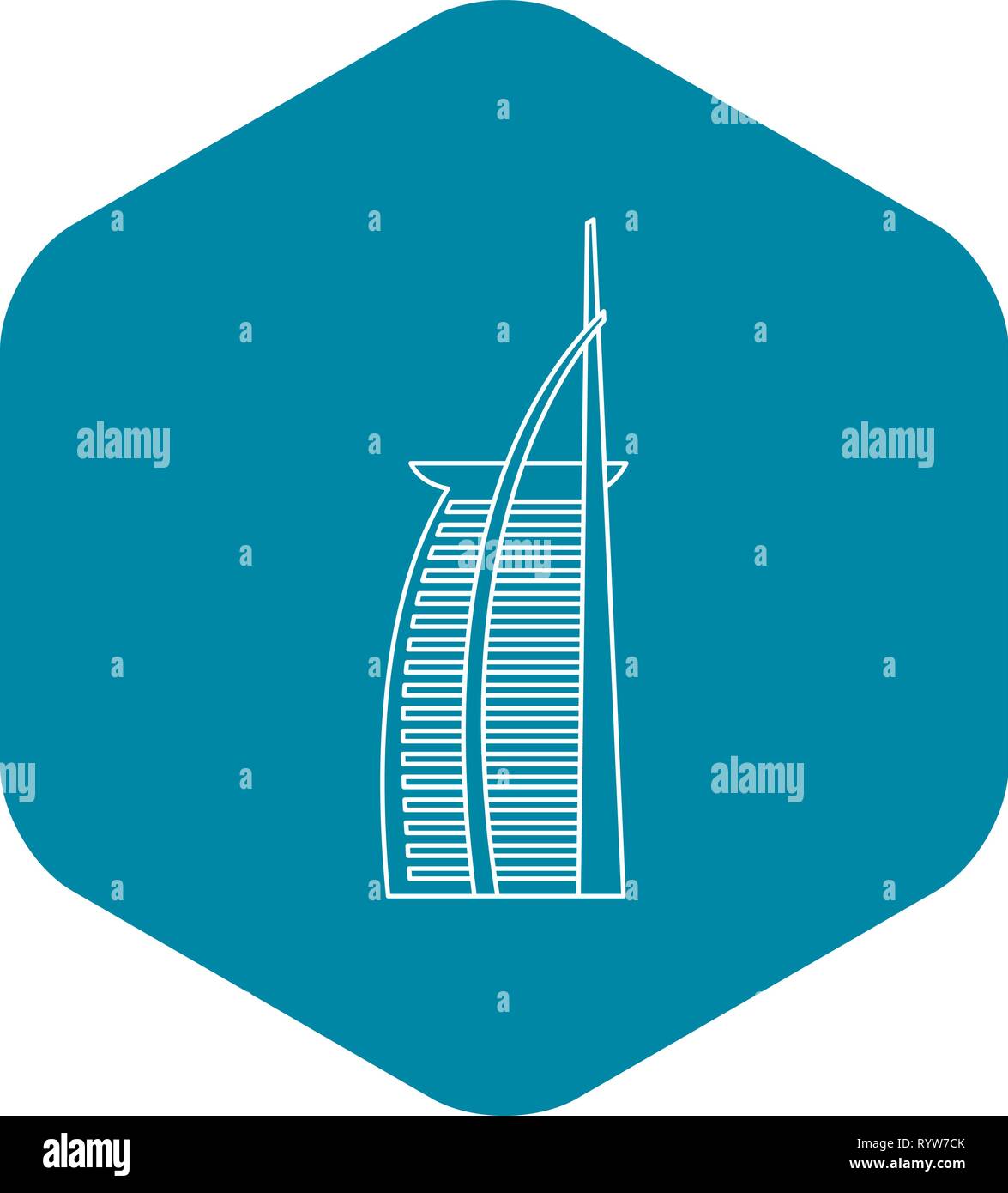 Hotel Burj Al Arab, United Arab Emirates icon Stock Vector Image & Art ...