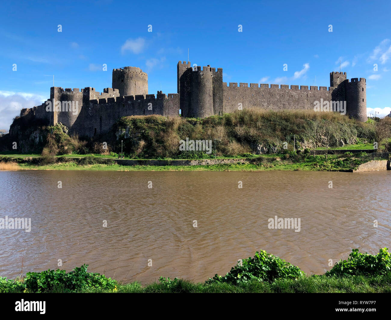 Pembroke Castle - medieval castle in Pembroke, Pembrokeshire, Wales ...