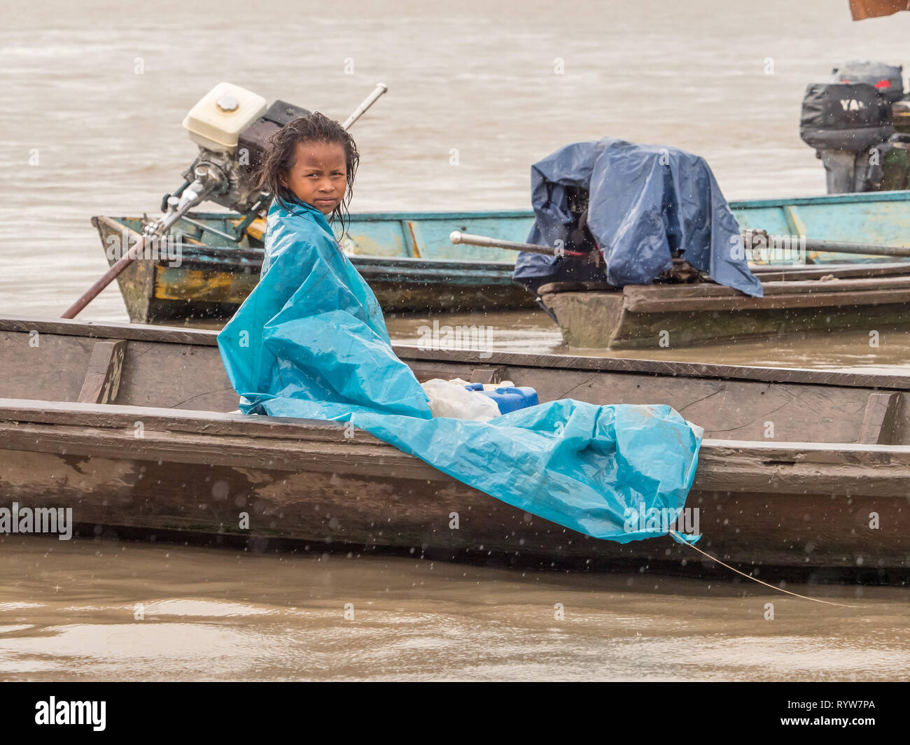 Tabatinga, Brazil - Sep 22, 2018: Girl from the Ticuna tribe on the ...