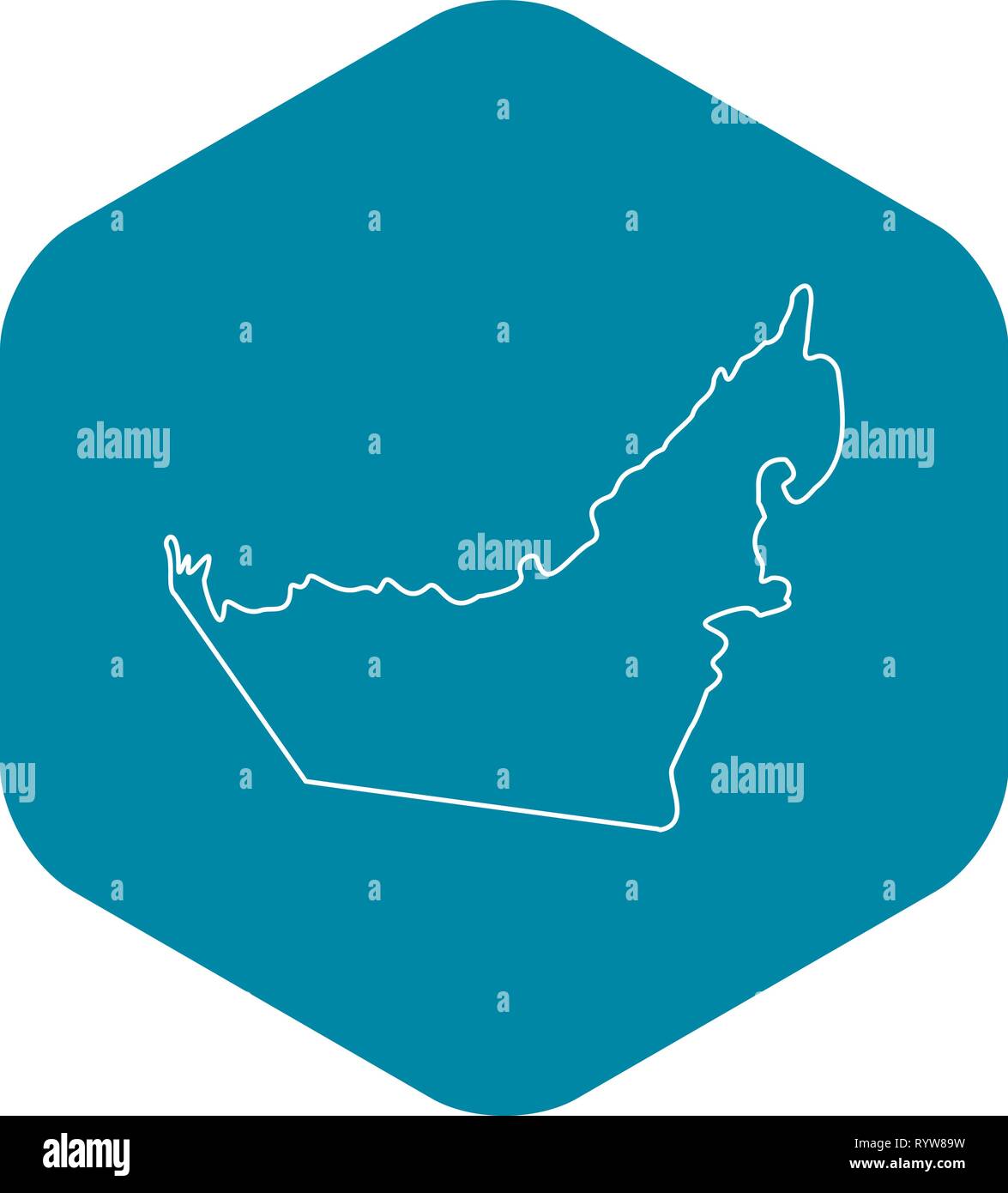 Map of United Arab Emirates icon, outline style Stock Vector Image ...