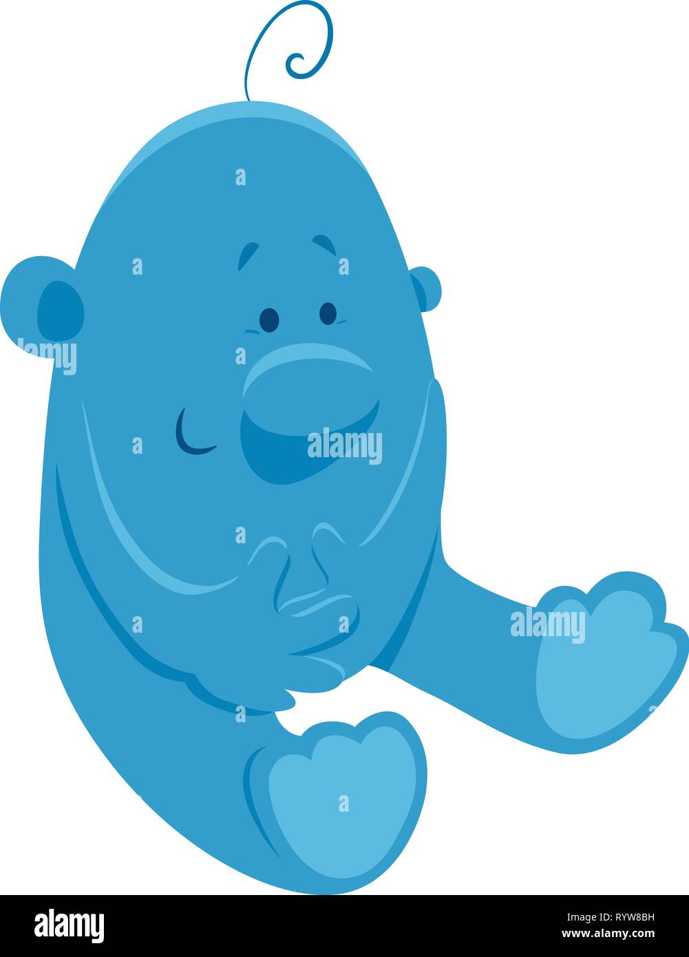 Cartoon Illustration of Cute Blue Fantasy Character Stock Vector Image ...