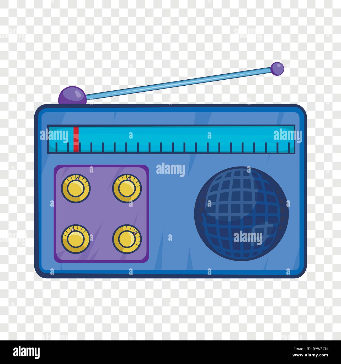 Retro radio receiver icon in cartoon style Stock Vector Image & Art - Alamy