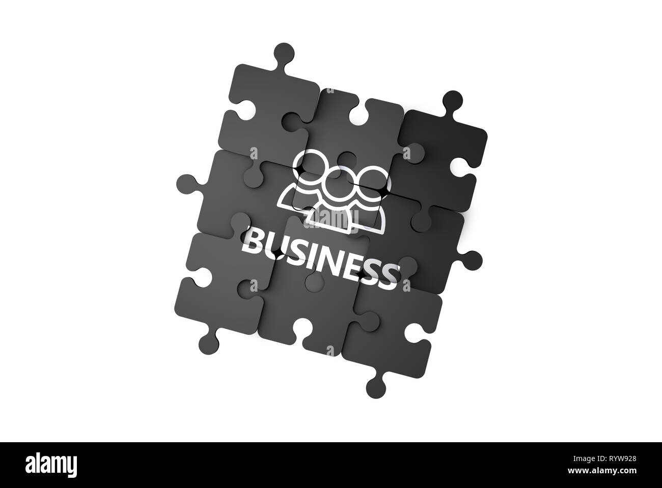 Business and finance concept on jigsaw puzzle pieces, isolated on white ...