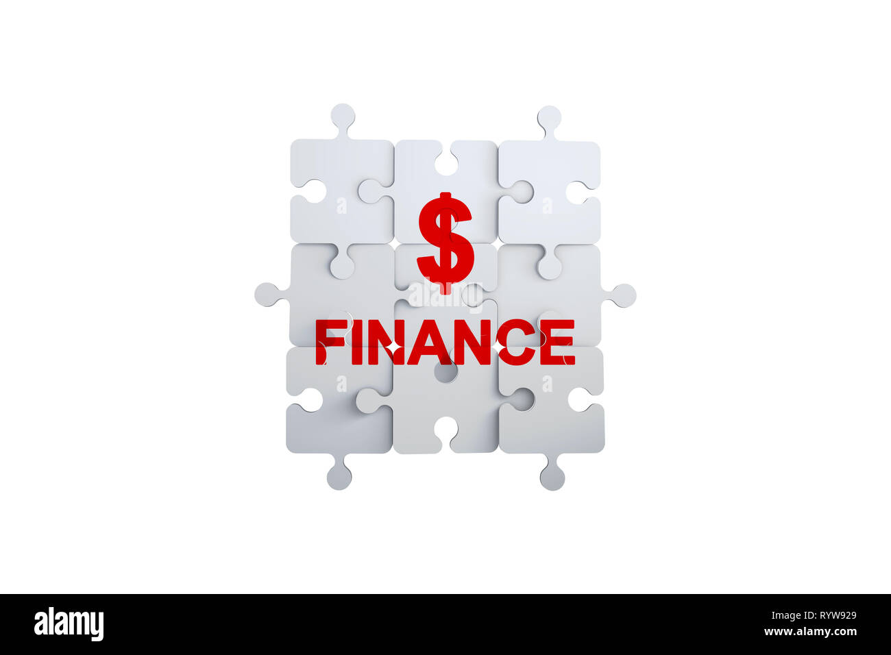Business and finance concept on jigsaw puzzle pieces, isolated on white ...