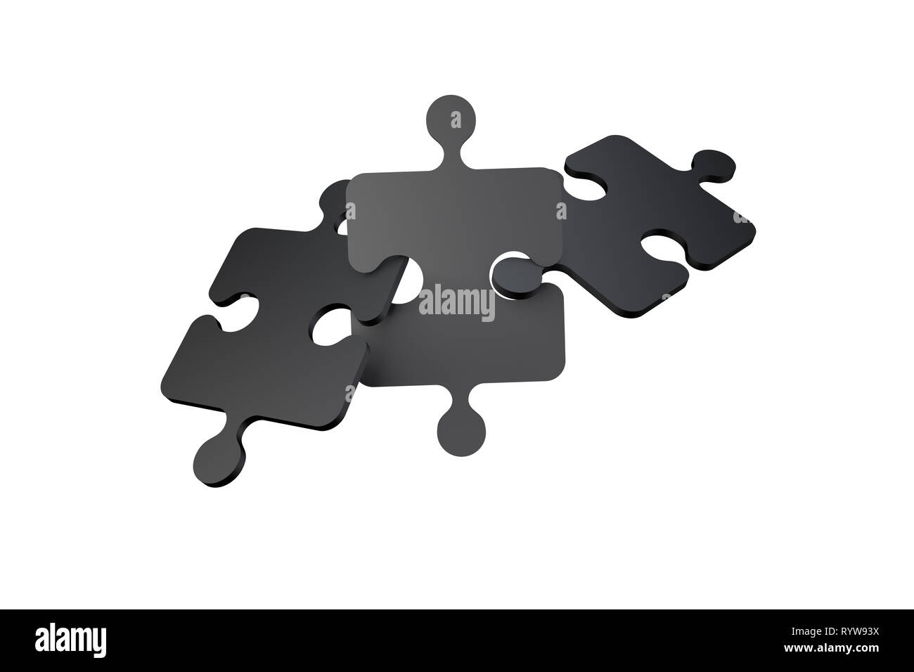 Three jigsaw puzzle pieces, isolated on white background Stock Photo ...