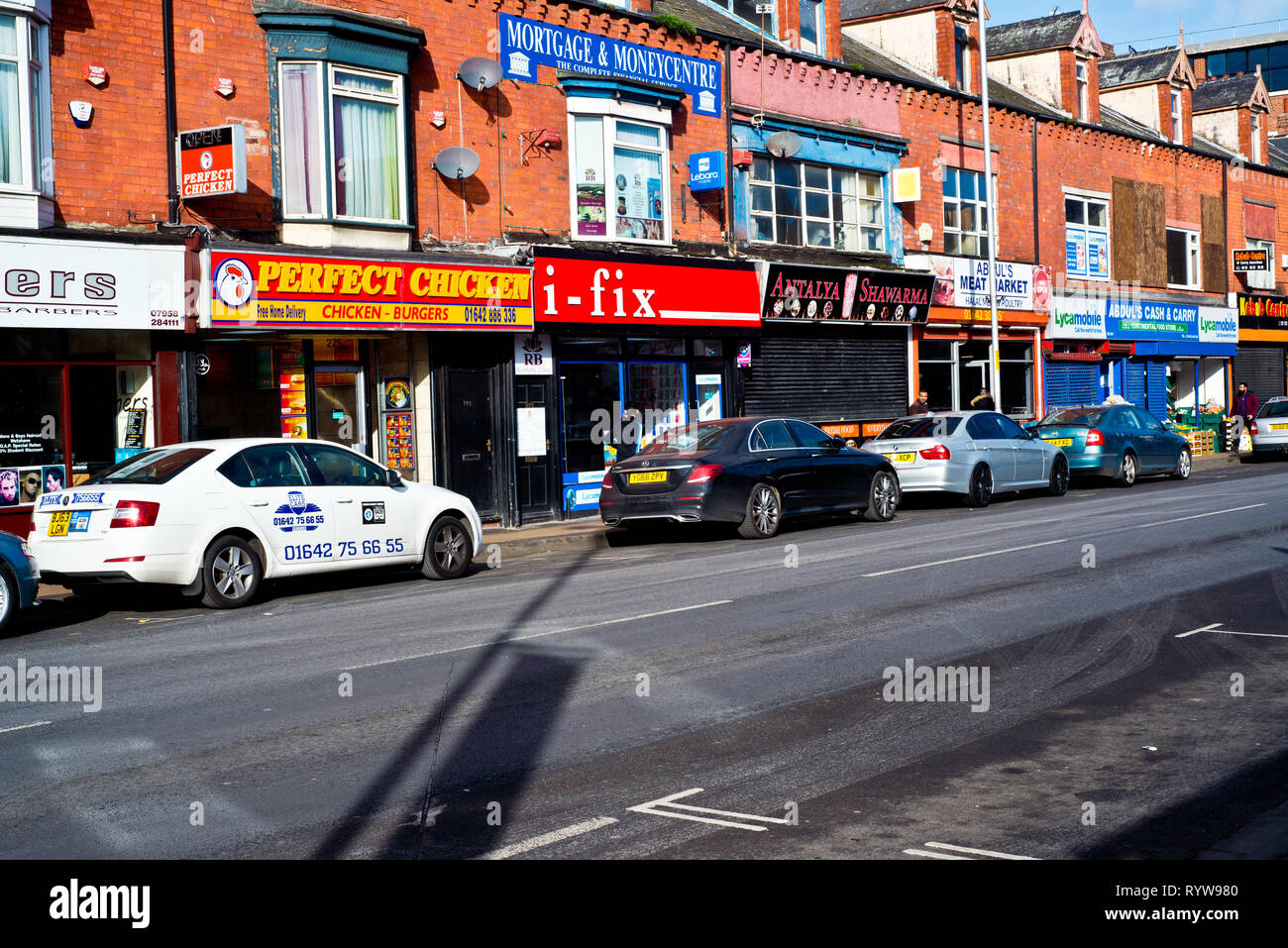 Ethnic Shops Linthorpe Road Middlesbrough Cleveland England Stock