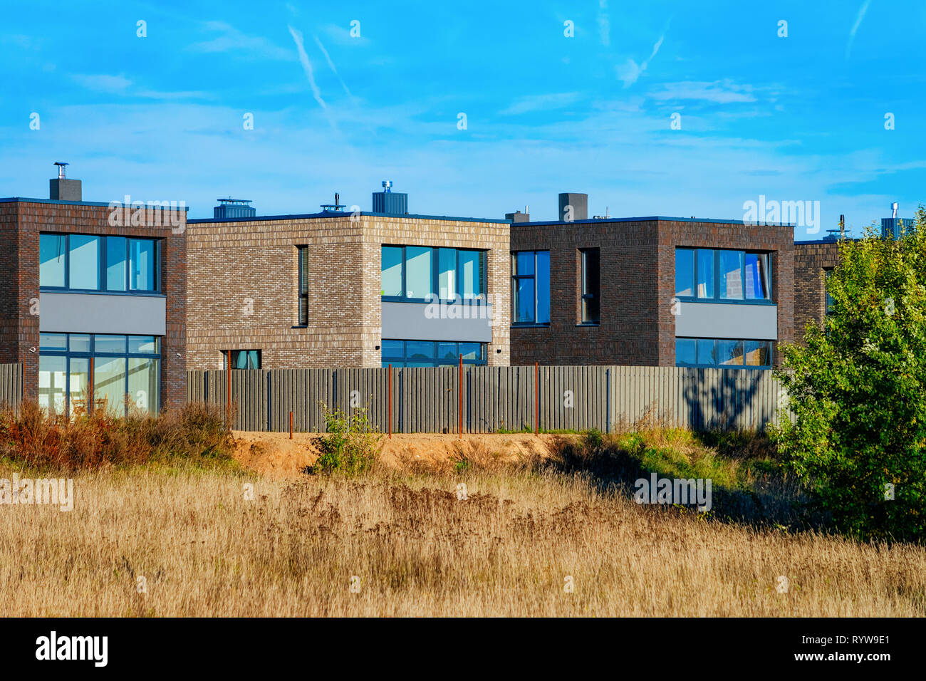 Apartment house residential home architecture and entrance gate concept ...