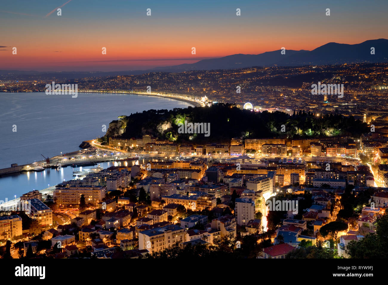 Nice harbor at sunset hi-res stock photography and images - Alamy