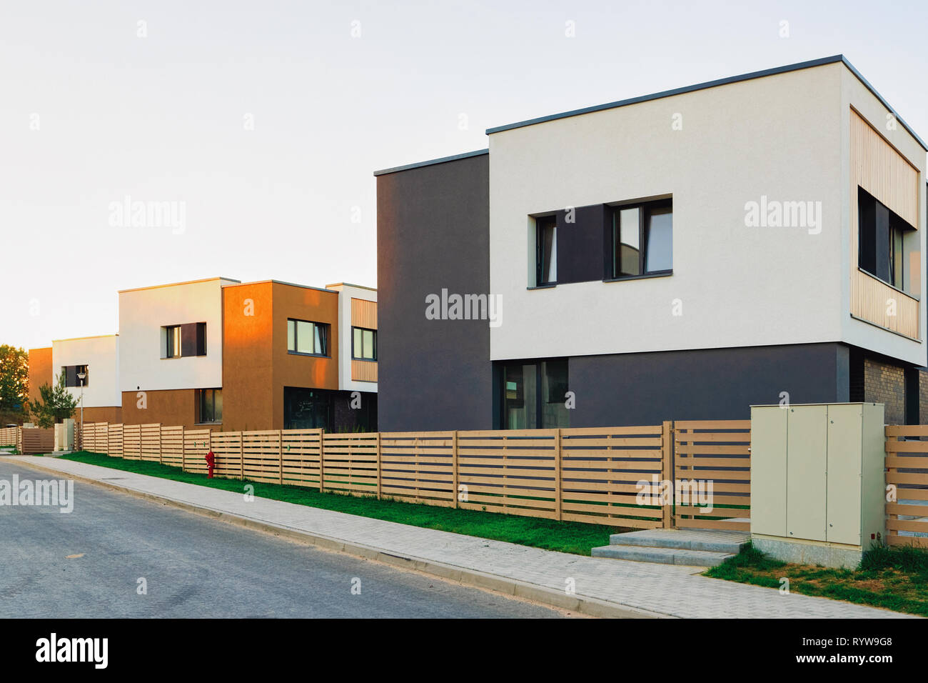 Apartment house residential home architecture with entrance gate ...
