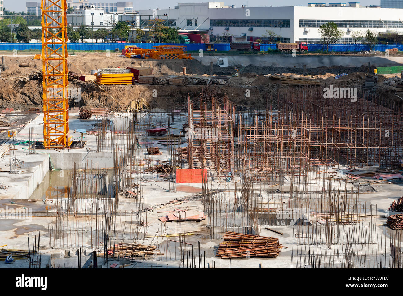 construction site doing base works Stock Photo - Alamy