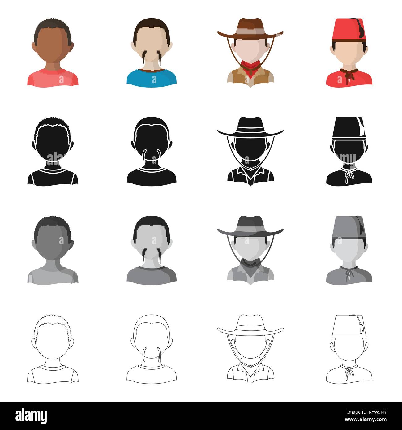 Vector illustration of imitator and resident logo. Collection of ...