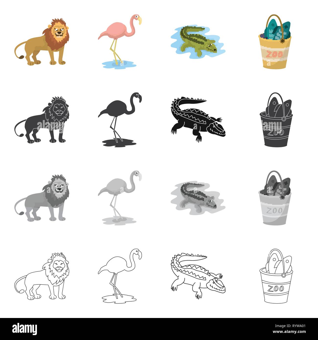 lion,flamingo,crocodile,bucket,cute,pink,alligator,fish,jungle,Africa ...