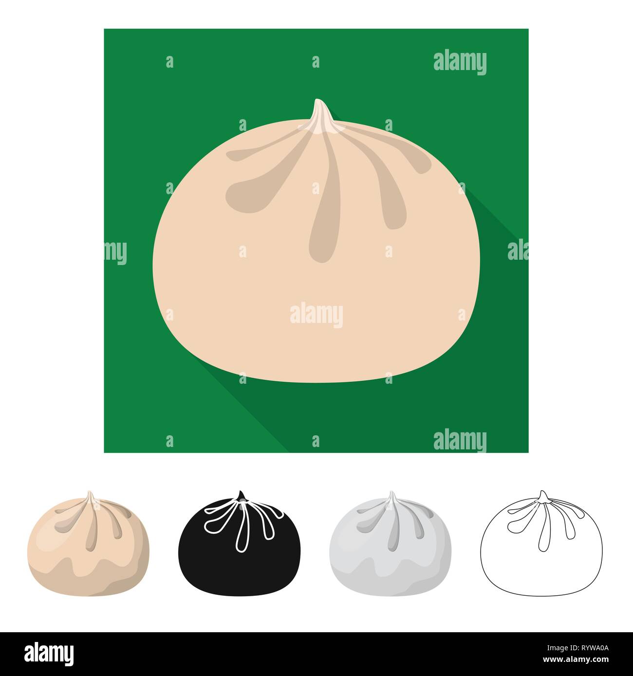 Vector design of baozi and khinkali logo. Set of baozi and breakfast ...