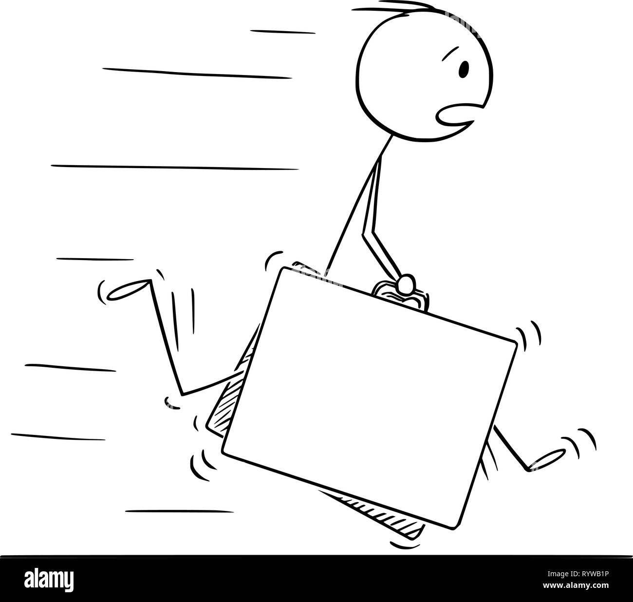 Man in hurry Stock Vector Images - Alamy