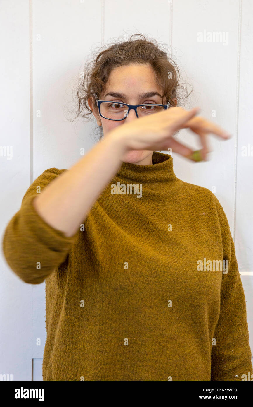 Fatima Pantoja holding the pastel she used for the background of her ...