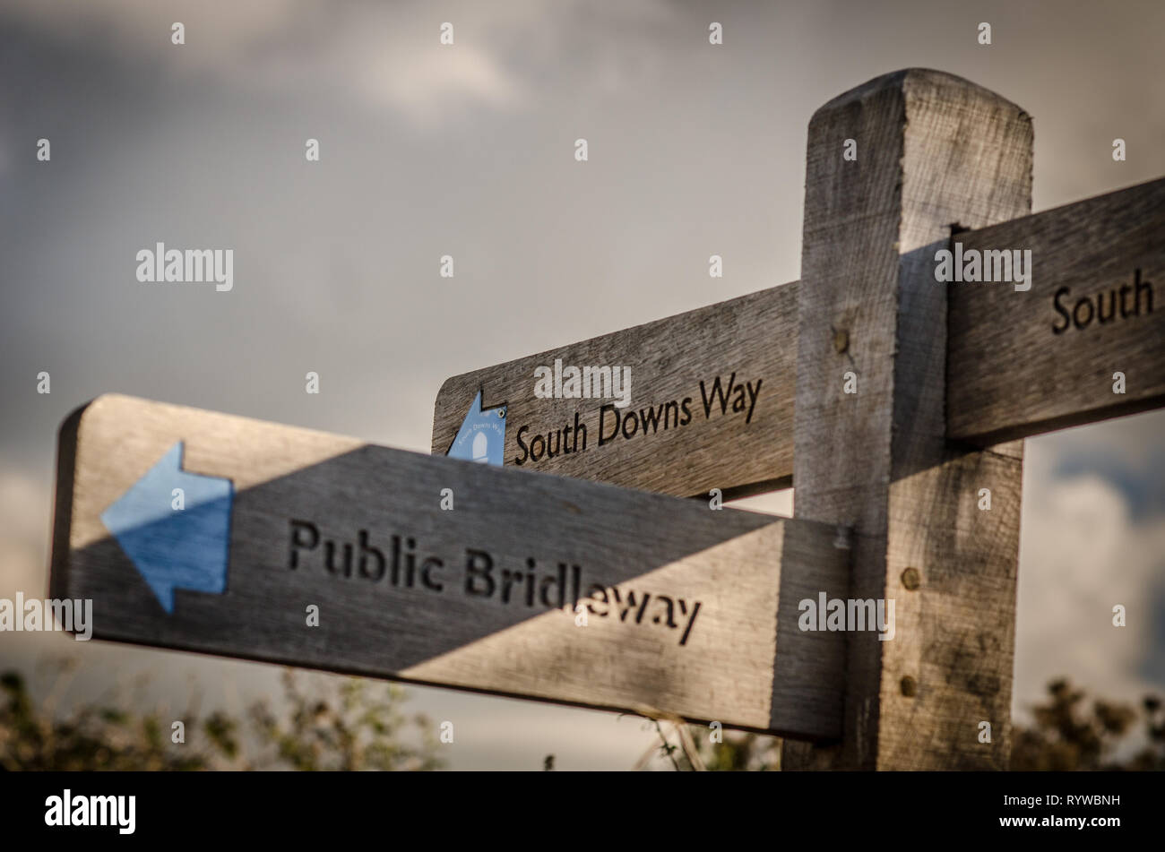 sign post for South Downs Way Stock Photo - Alamy