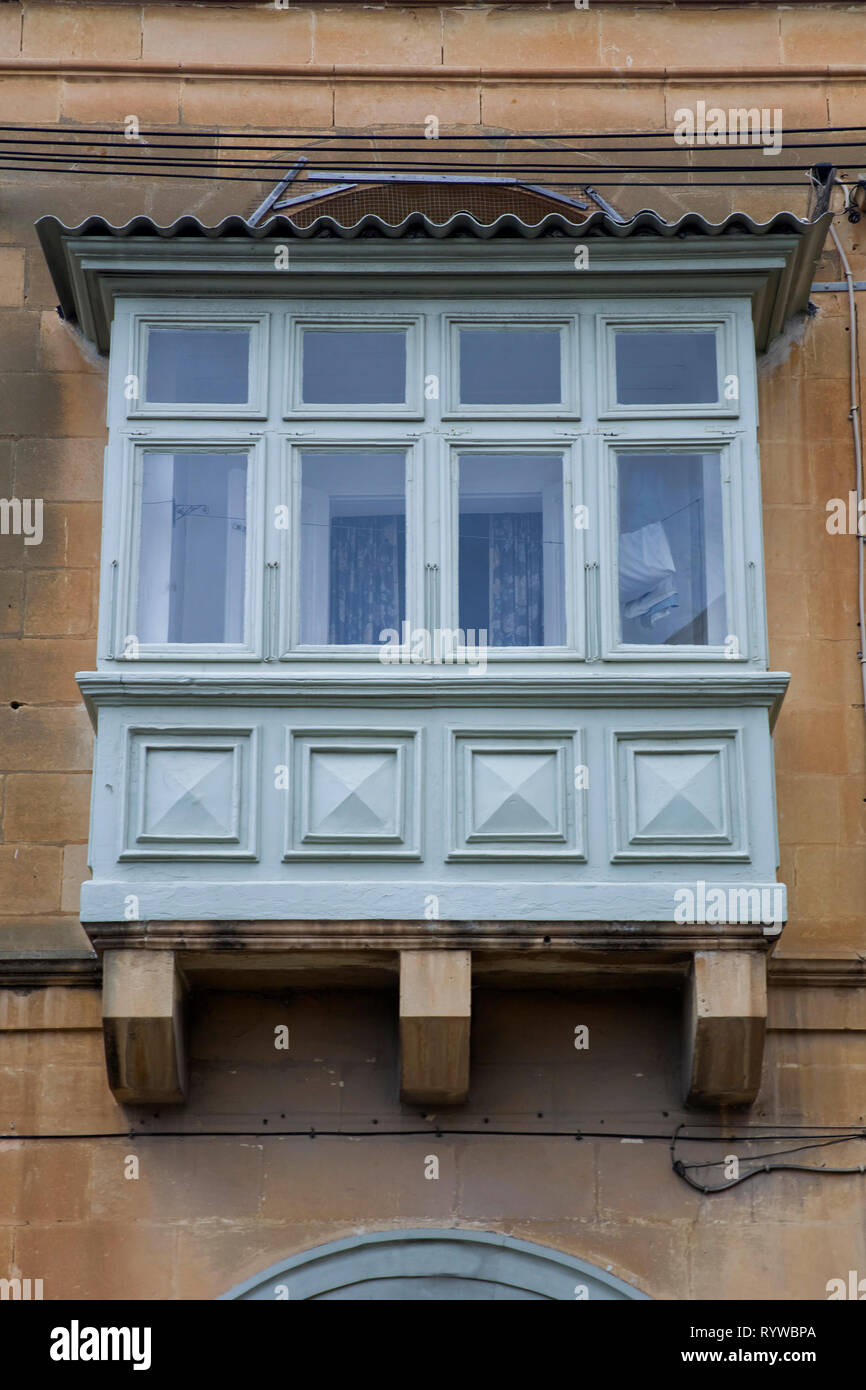 Traditional balcony window on a building from Malta Stock Photo - Alamy