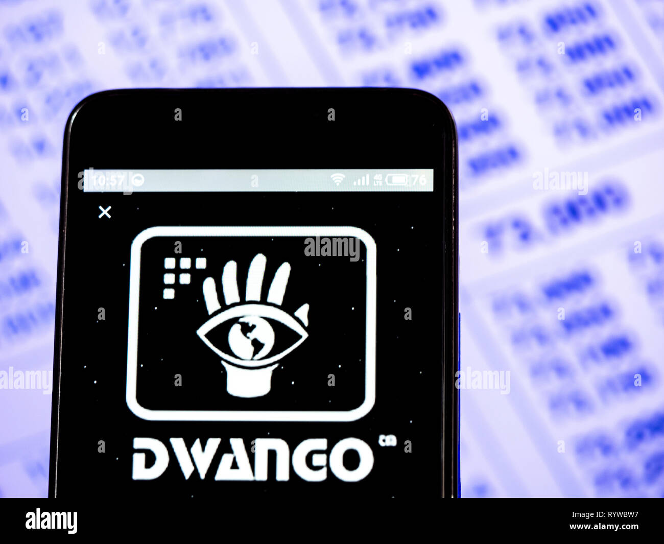 DWANGO Co., Ltd. company logo seen displayed on smart phone Stock Photo ...