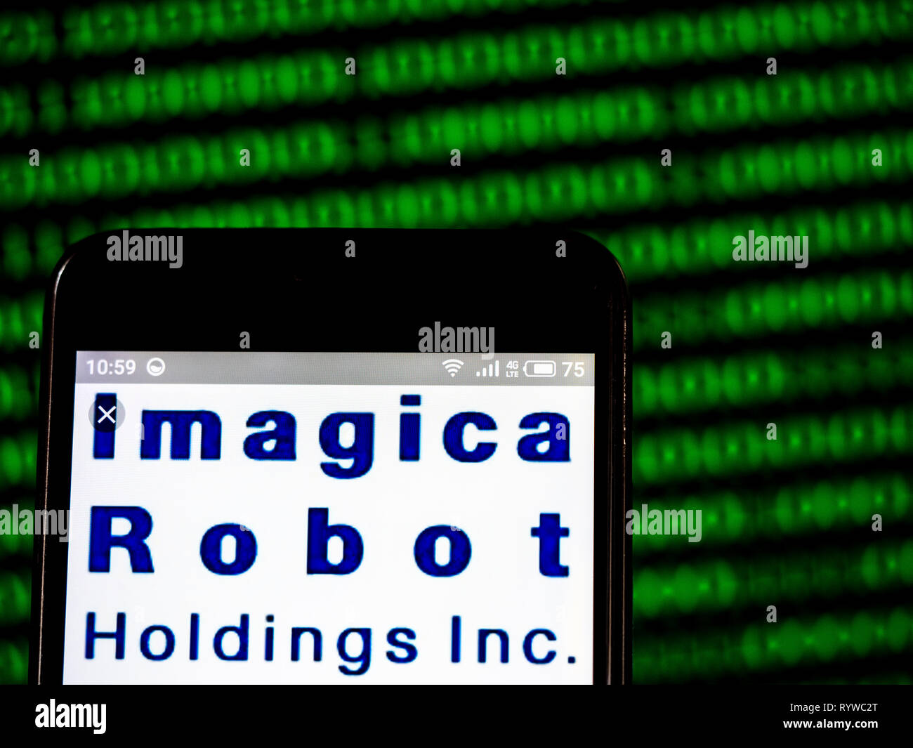 Imagica Robot Holdings Inc.company logo seen displayed on smart phone ...
