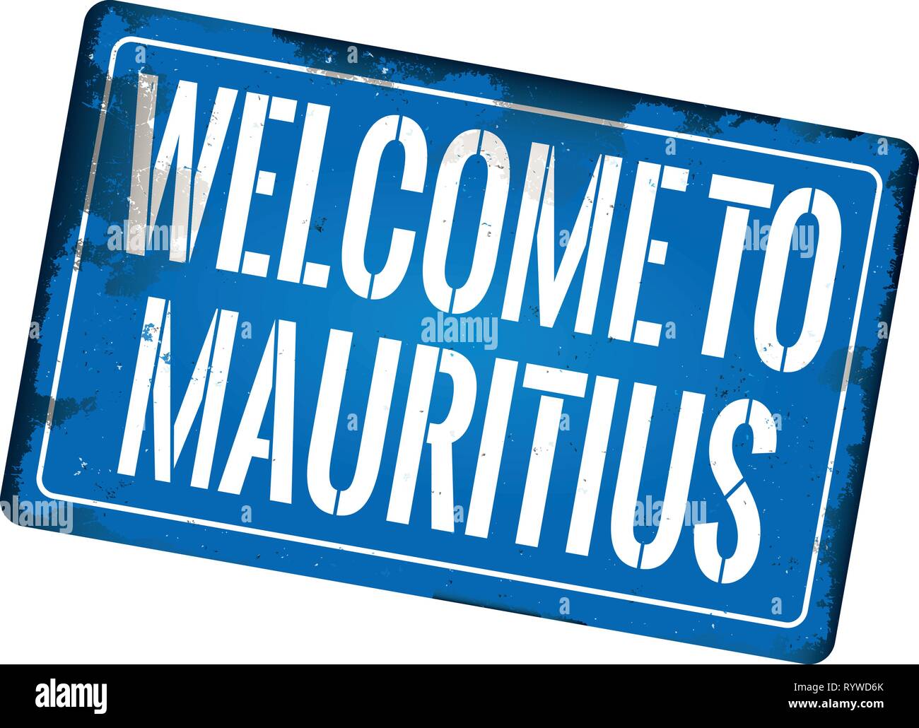 welcome to mauritius rusty old retro sign plaque Stock Vector Image ...