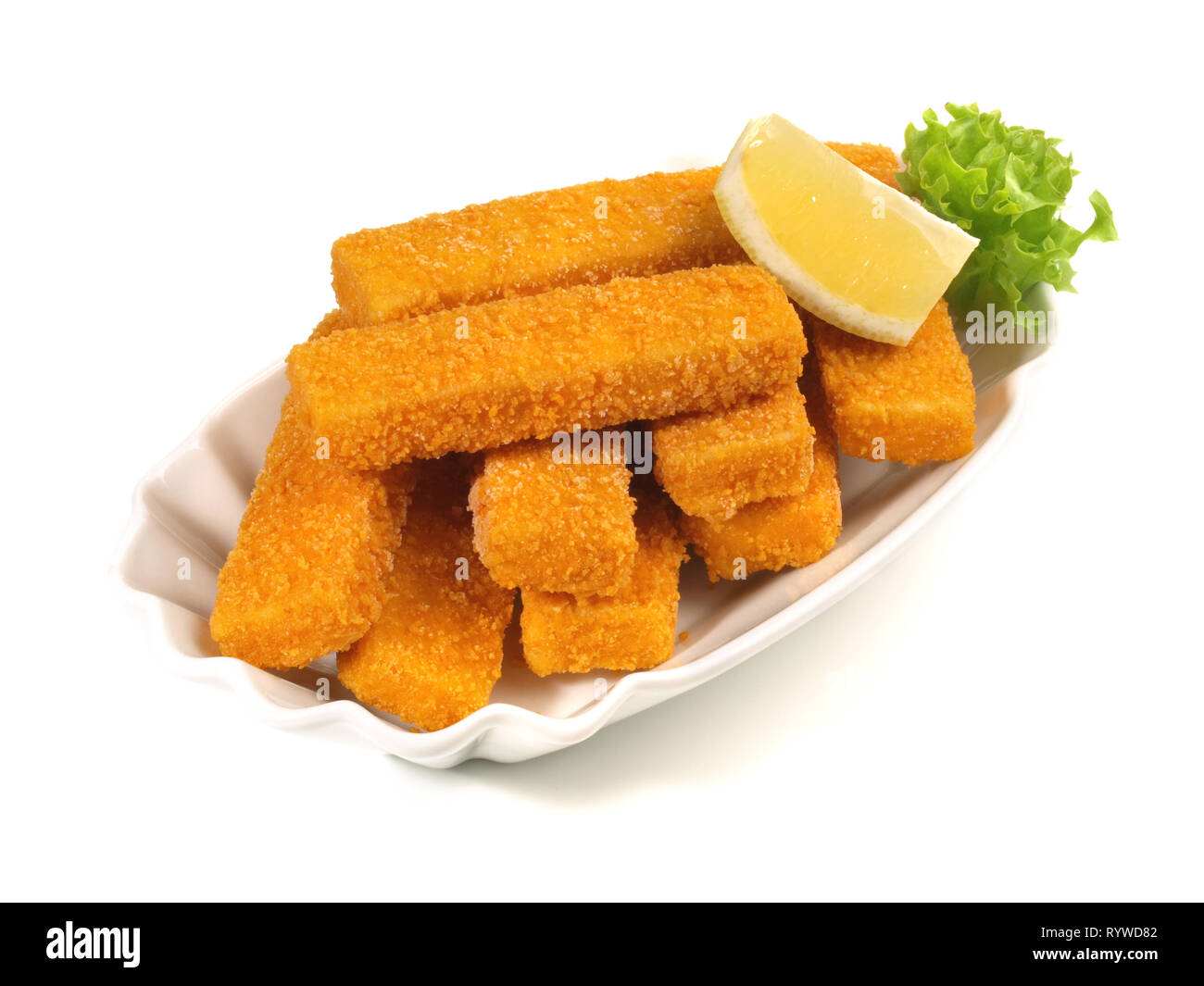 Fish Fingers Plate Stock Photo - Alamy