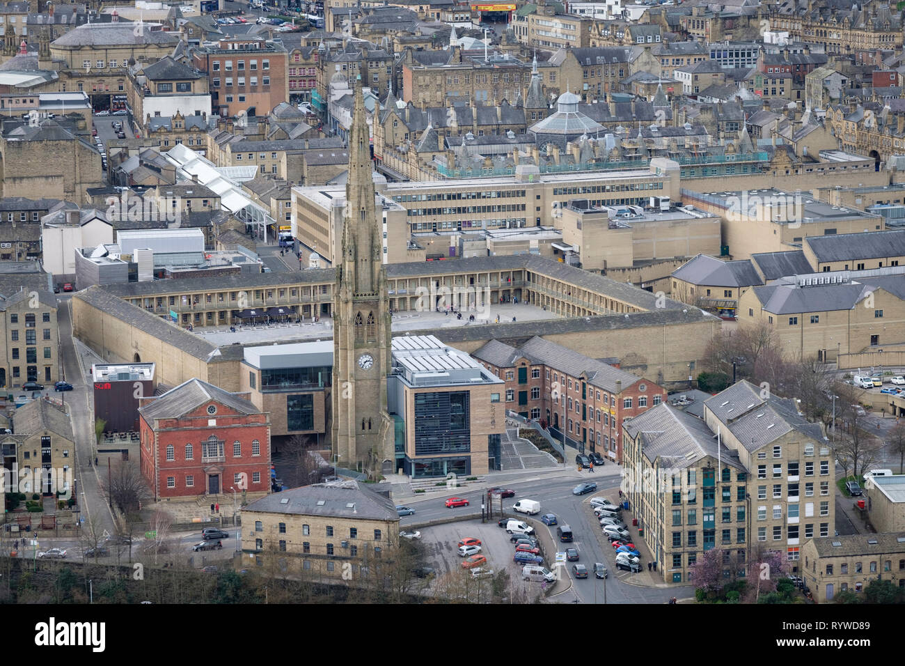 Halifax, viewed from Beacon Hill, Calderdale, West Yorkshire Stock ...