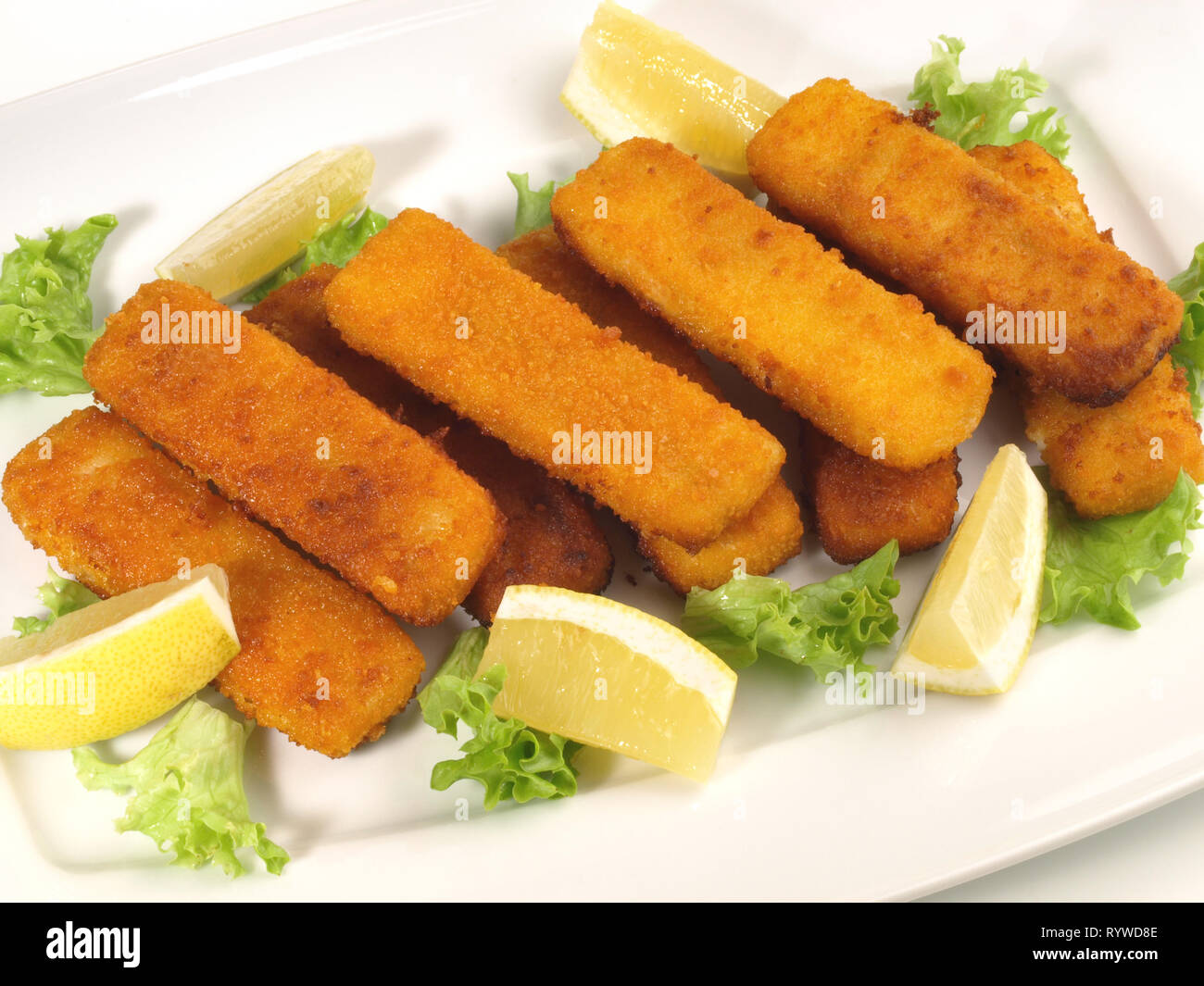Fish Fingers Plate Stock Photo - Alamy