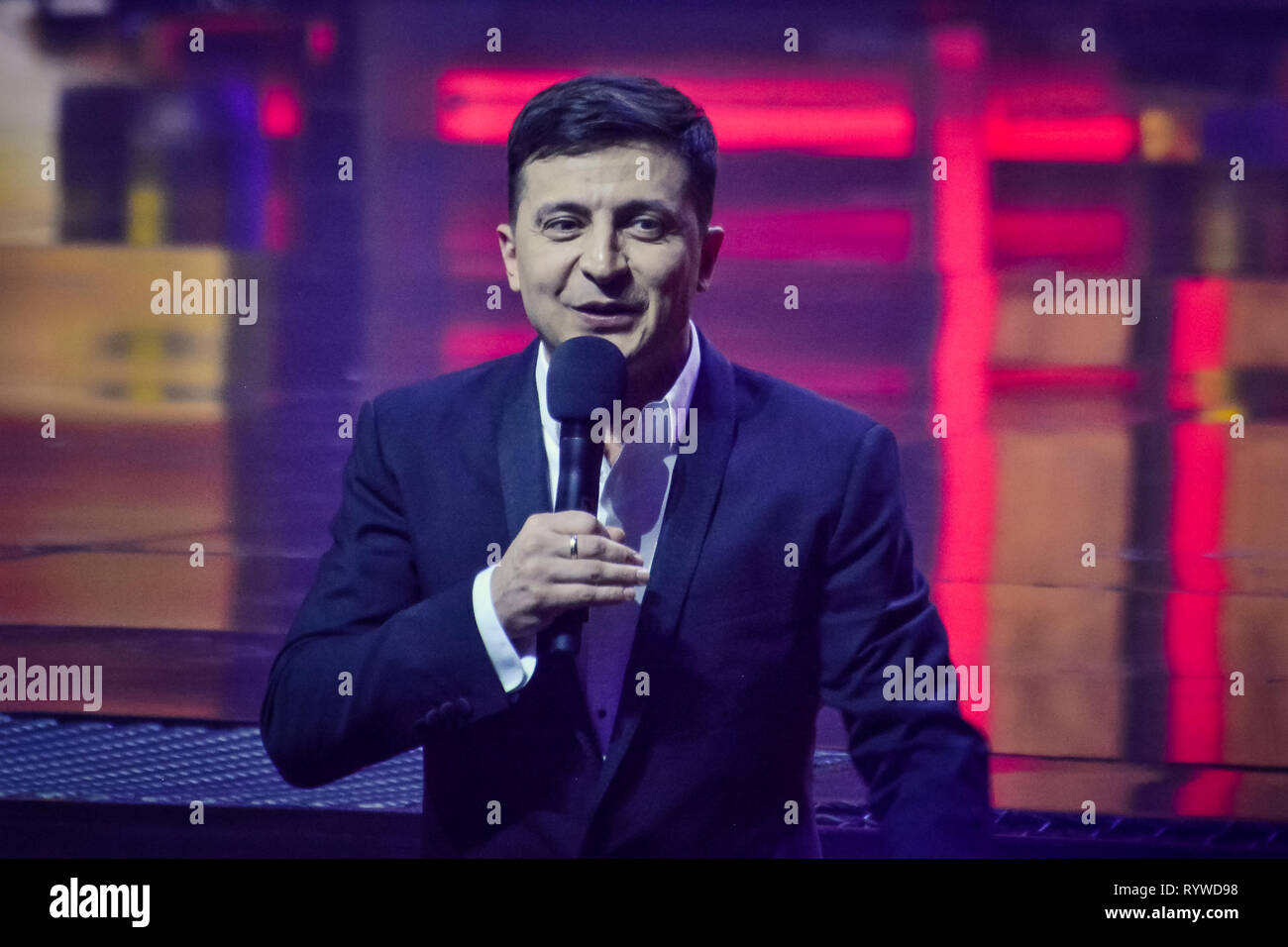 Kiev, Ukraine. 13th Mar, 2019. Volodymyr Zelensky candidate for the ...