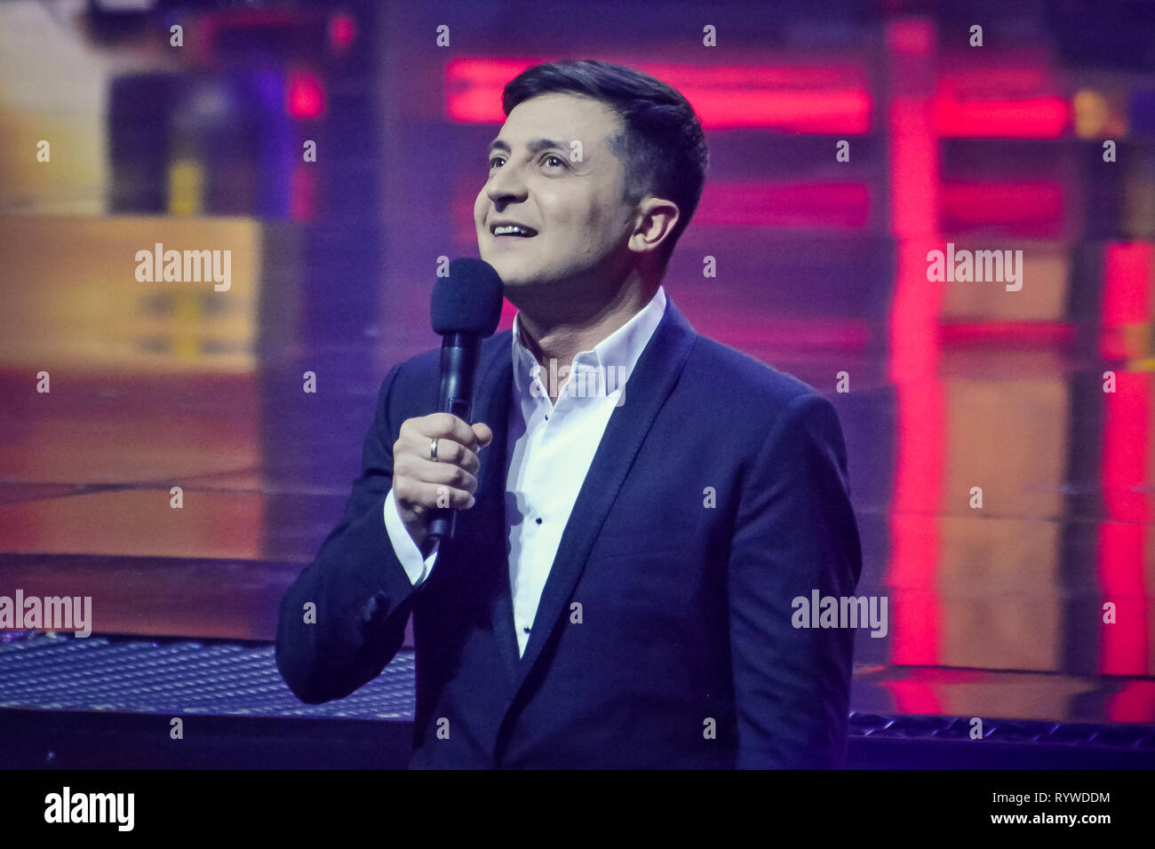 Kiev, Ukraine. 13th Mar, 2019. Volodymyr Zelensky candidate for the ...