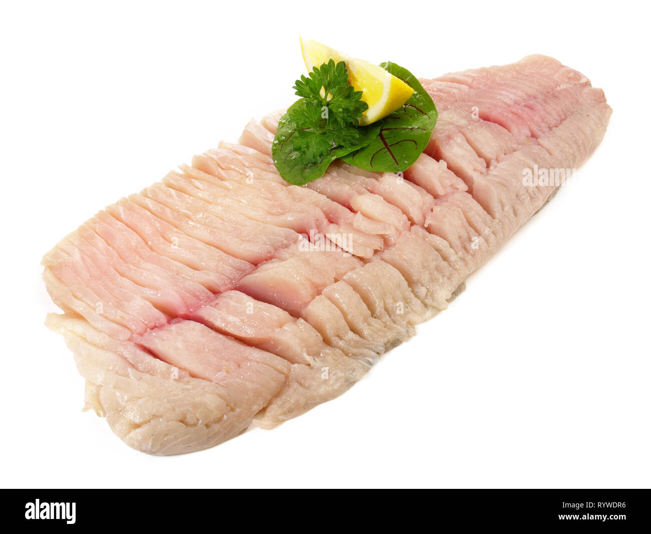 Carp Fillet on white Background Stock Photo - Alamy