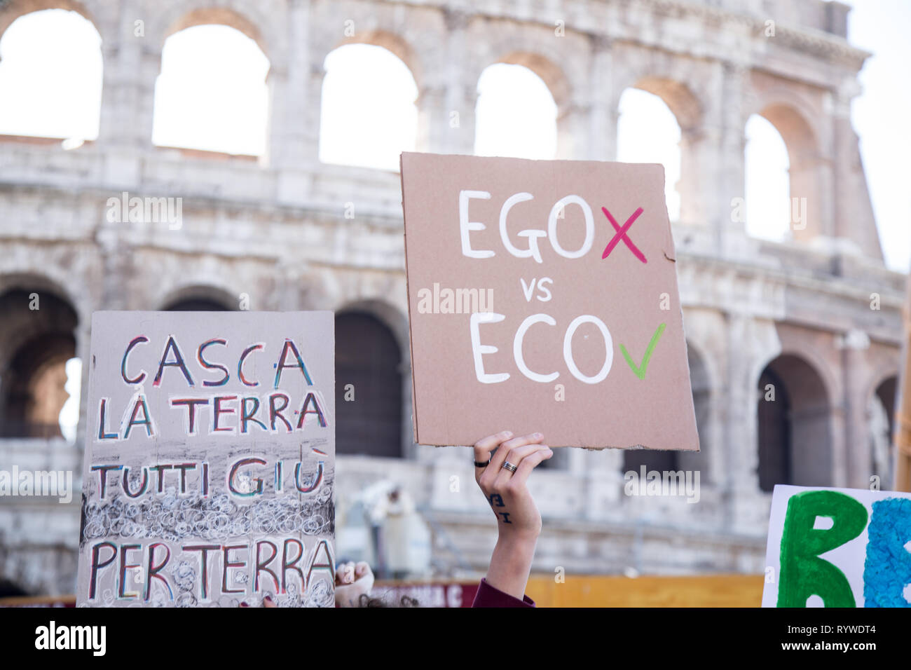 Roma, Italy. 15th Mar, 2019. Student strike in Rome and demonstration ...