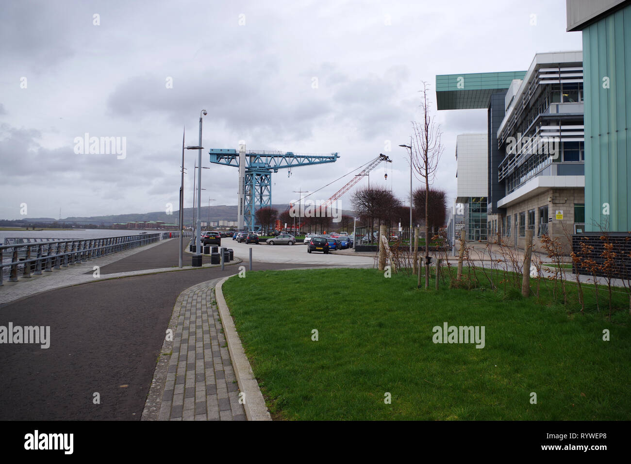 Queens Quay development at the Clydeside beside the Titan Crane. An 80 ...
