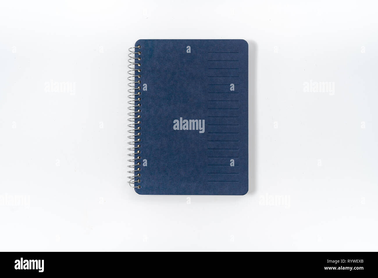 Dark blank blue notebook closed in closeup Stock Photo - Alamy