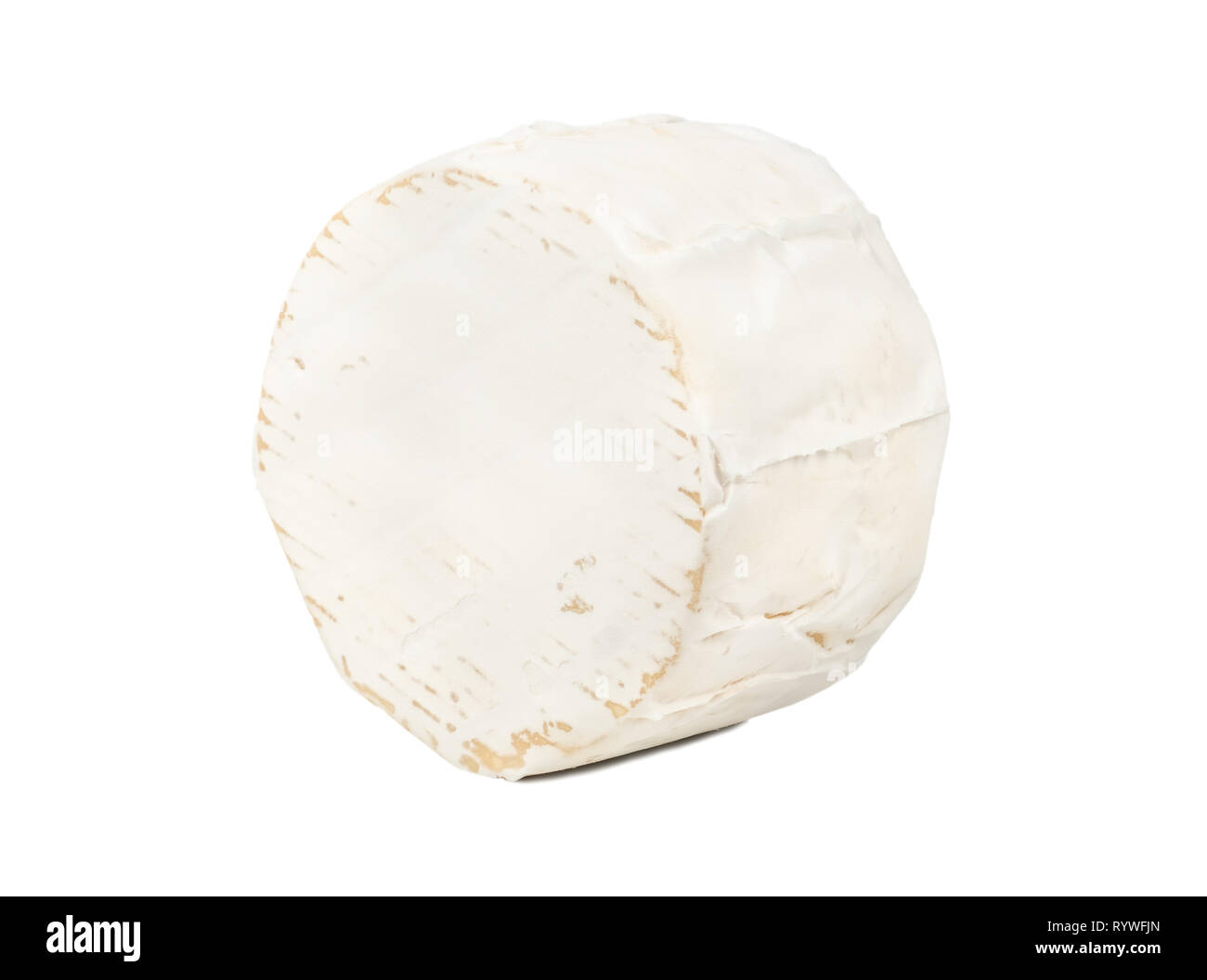 Round brie cheese with mold on white background Stock Photo - Alamy
