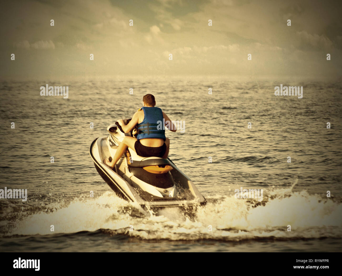 water-biker in open sea Stock Photo - Alamy