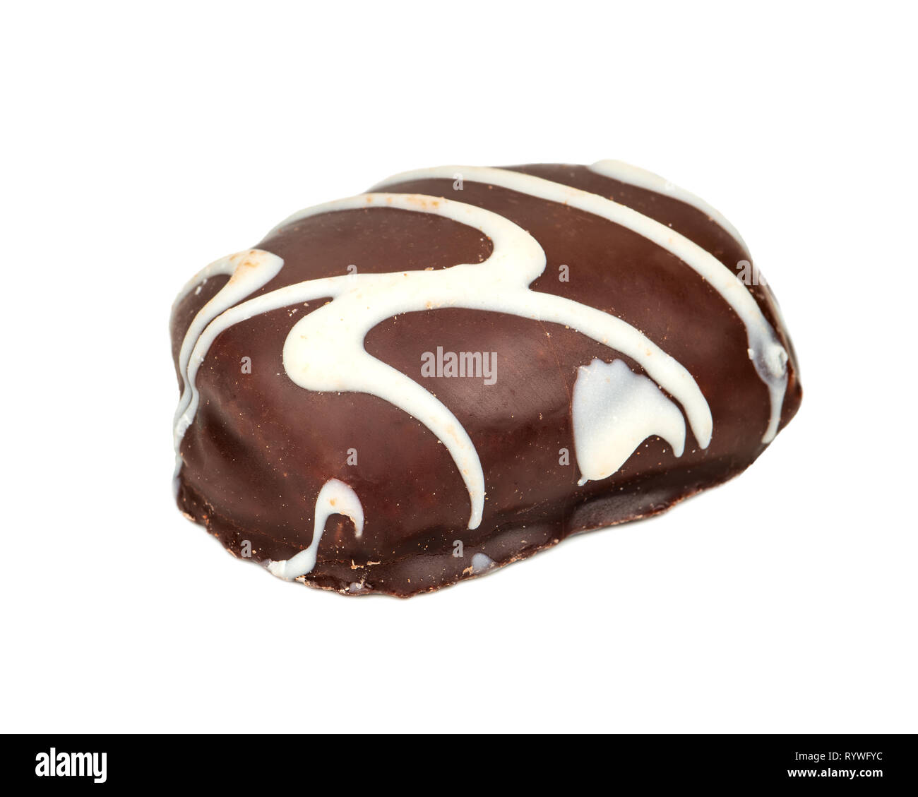 Chocolate chip cookies with icing isolated on white background Stock ...