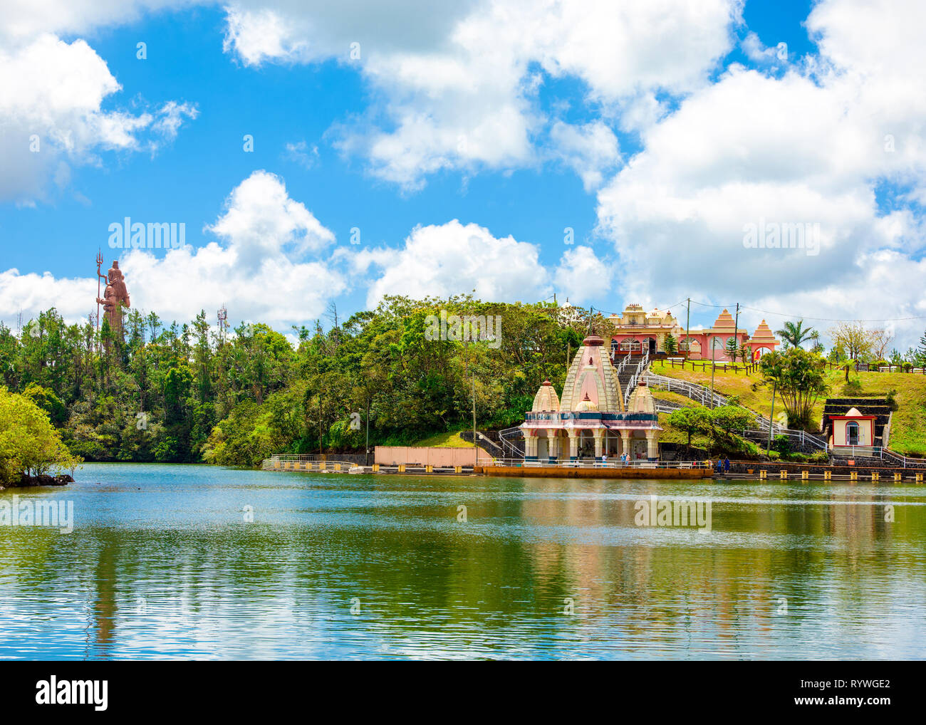Landscape of Grand Bassin lake - a sacred crater lake, most important ...